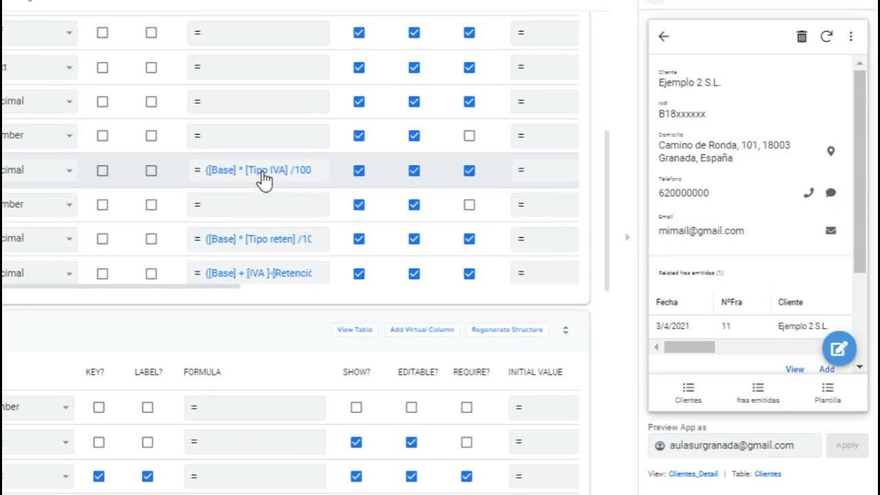 Introducir fórmulas en Appsheet - YouTube