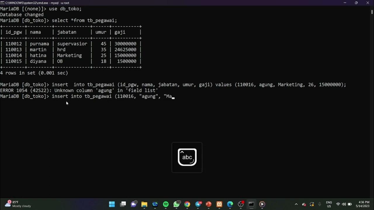 PENGGUNAAN CURSOR di CMD - YouTube