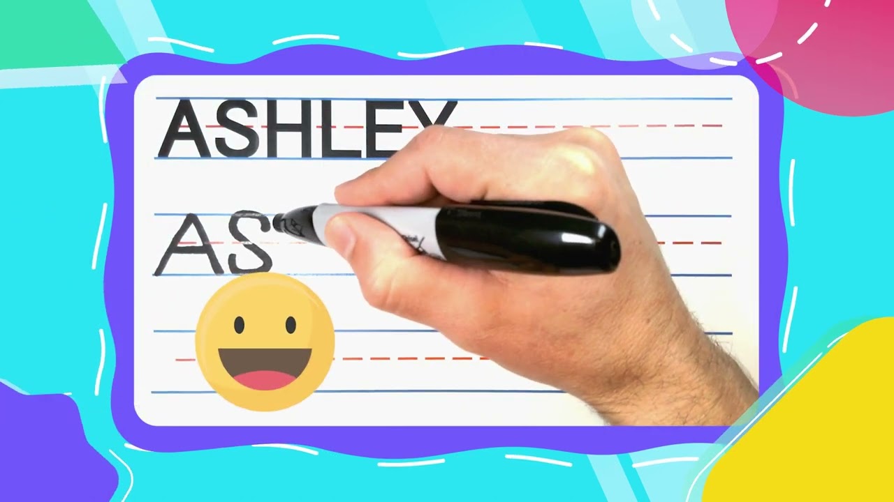 How To Write ASHLEY | Write With Me! -- FOR KIDS - YouTube