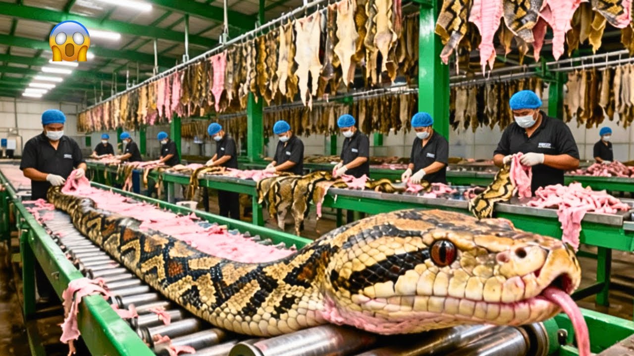 Inside the Giant Python Skin Factory - Where Python Skin Becomes a ...