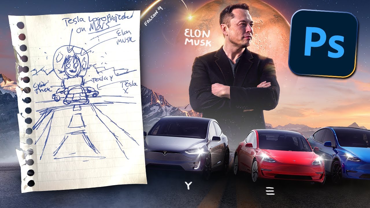 I Turned My TERRIBLE Drawing of Elon Musk Into a Masterpiece! - YouTube