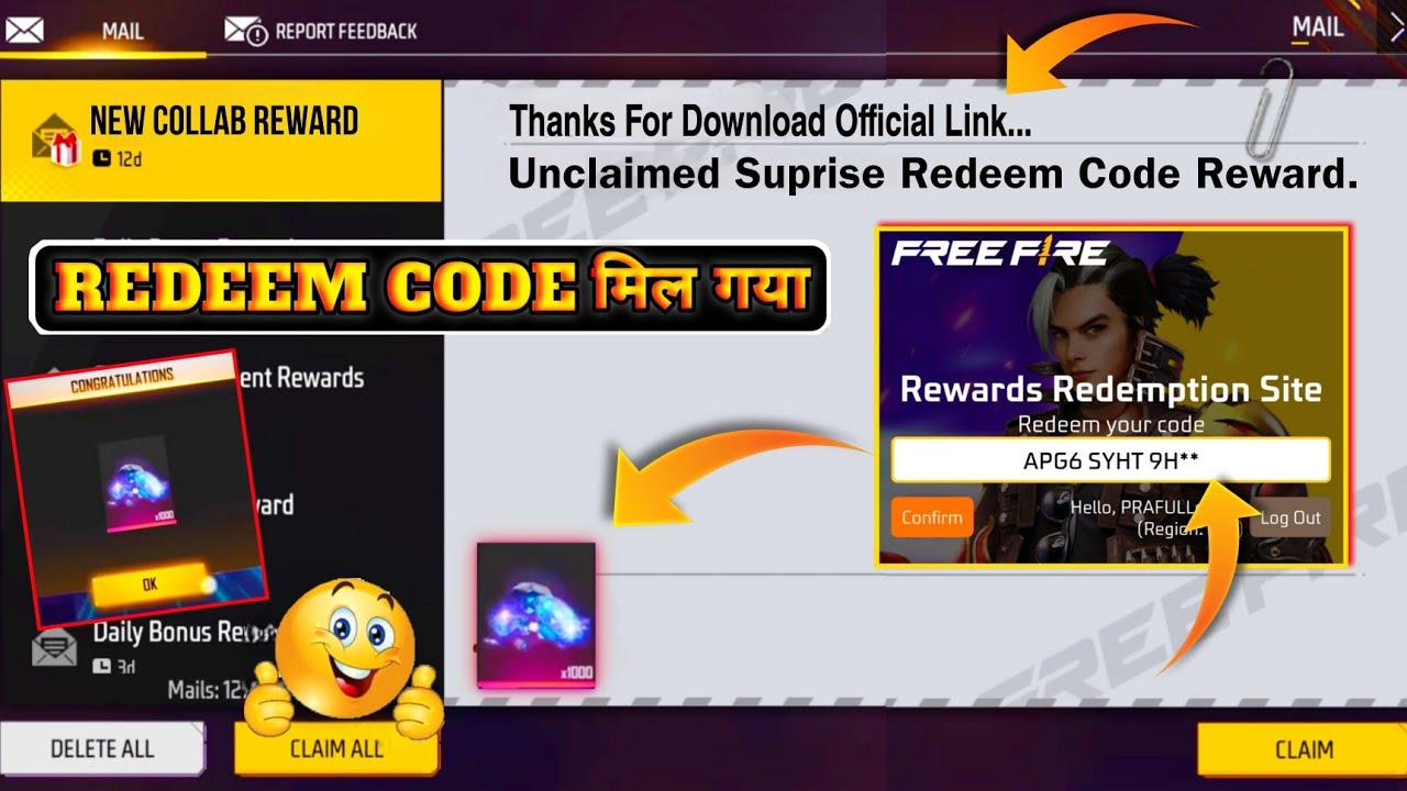 Free 1000 Diamond Redeem Code 🥳Time Limited Offer | Ff Redeem Code ...