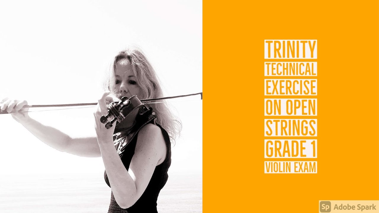 Violin exam Trinity grade 1 Technical exercise on open strings - YouTube