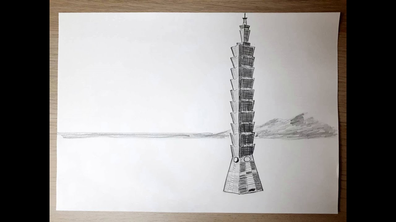 【鉛筆畫】簡易畫台北101【Pencil Drawing】Simple Drawing Taipei 101 - YouTube