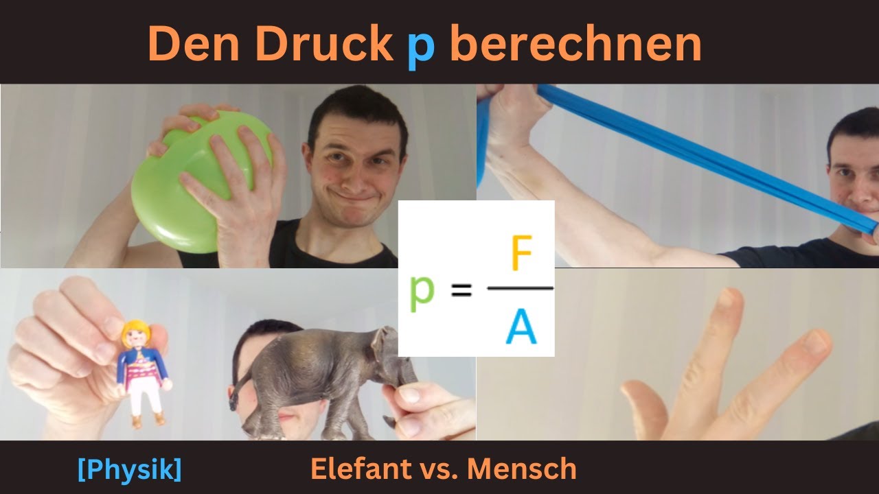 Den Druck p eines Körpers berechnen - Elefant vs. Mensch [Physik] - YouTube