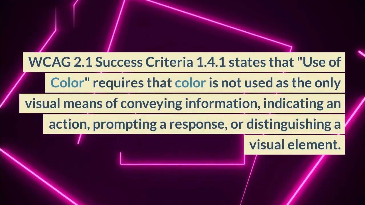 How to implement WCAG 2.1 Success Criteria 1.4.1 Use of Color in code with examples - YouTube