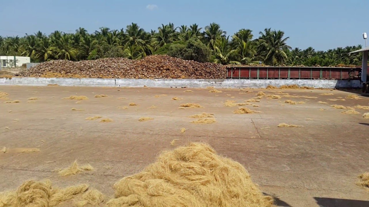 Coir Fibre Drying Area - cocoagri.com - Cocomats International - YouTube