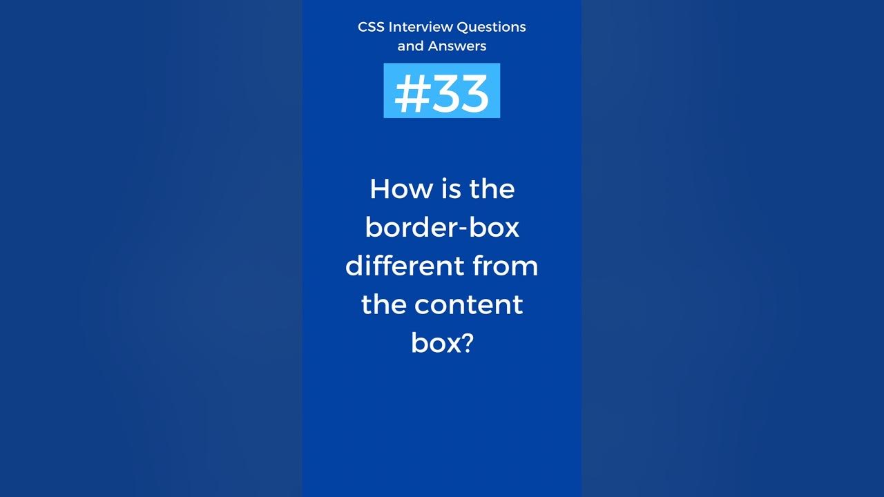 Difference between border box and content box | CSS Interview Questions and Answers Part -33 # ...