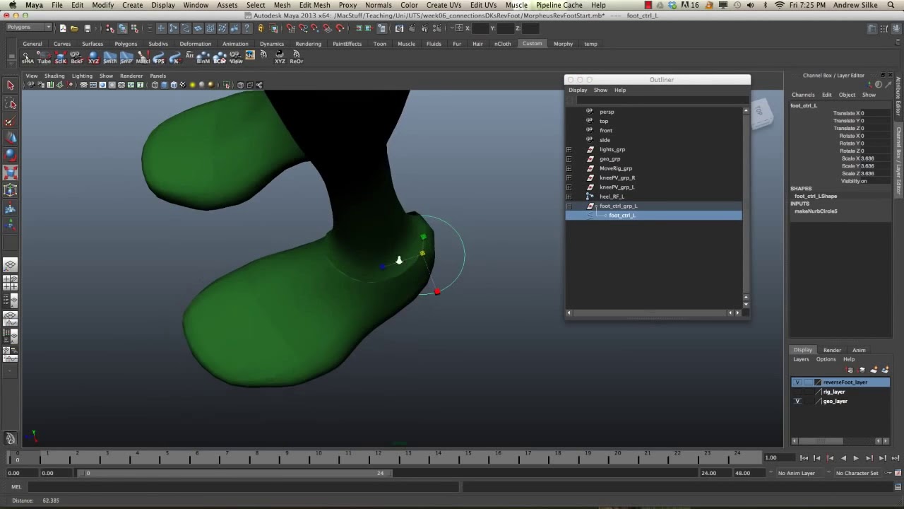 Reverse Foot in Maya Part 4 Curve Control - YouTube