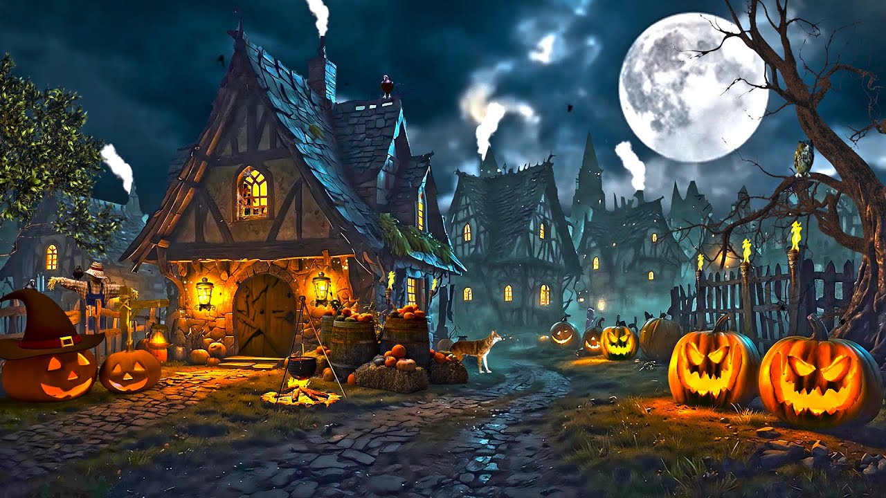 Halloween Ambience Medieval Village 🎃 Spooky Halloween Ambience 🎃 ...