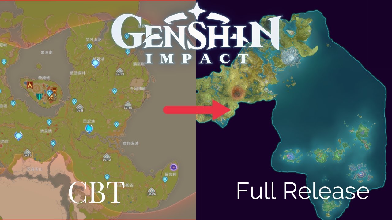 Genshin Impact Map Evolution so far..(CBT 1 to 2.6) OLD - YouTube