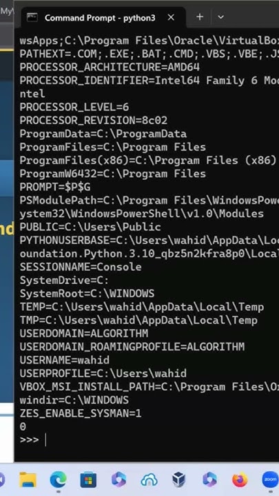 Pythonhow To Execute Windows Os Commands And Get List Of System Environment Variables Shorts