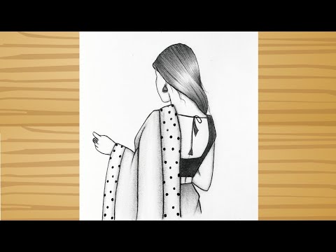 How to draw a girl Wearing Beautiful Saree - Pencil sketch / Drawing ...
