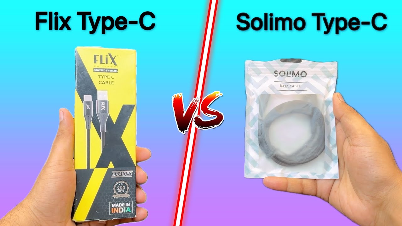 Flix Type-C vs Solimo Type-C Charging Cable Comparison | Charging and ...