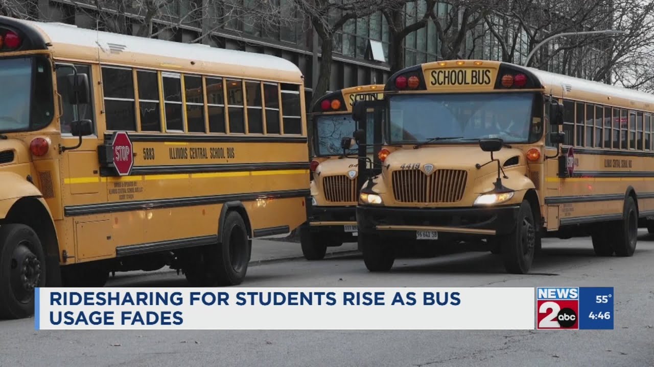 Ridesharing for students rise as bus usage declines - YouTube