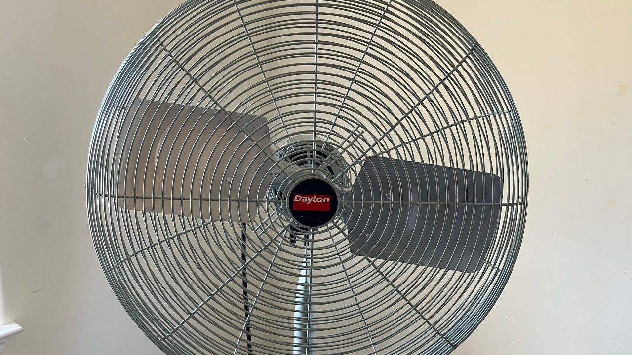 Dayton industrial pedestal fan (new blade revisit) - YouTube