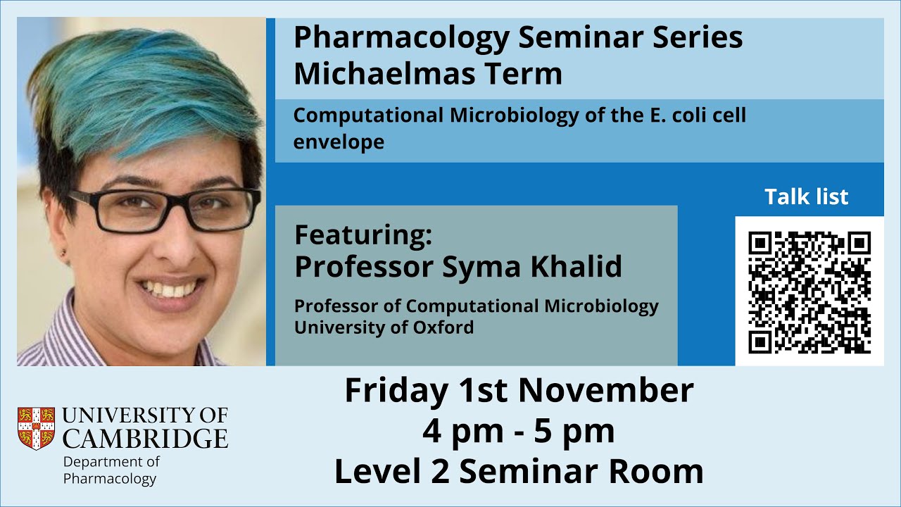 Department of Pharmacology Seminar Series | Professor Syma Khalid - YouTube