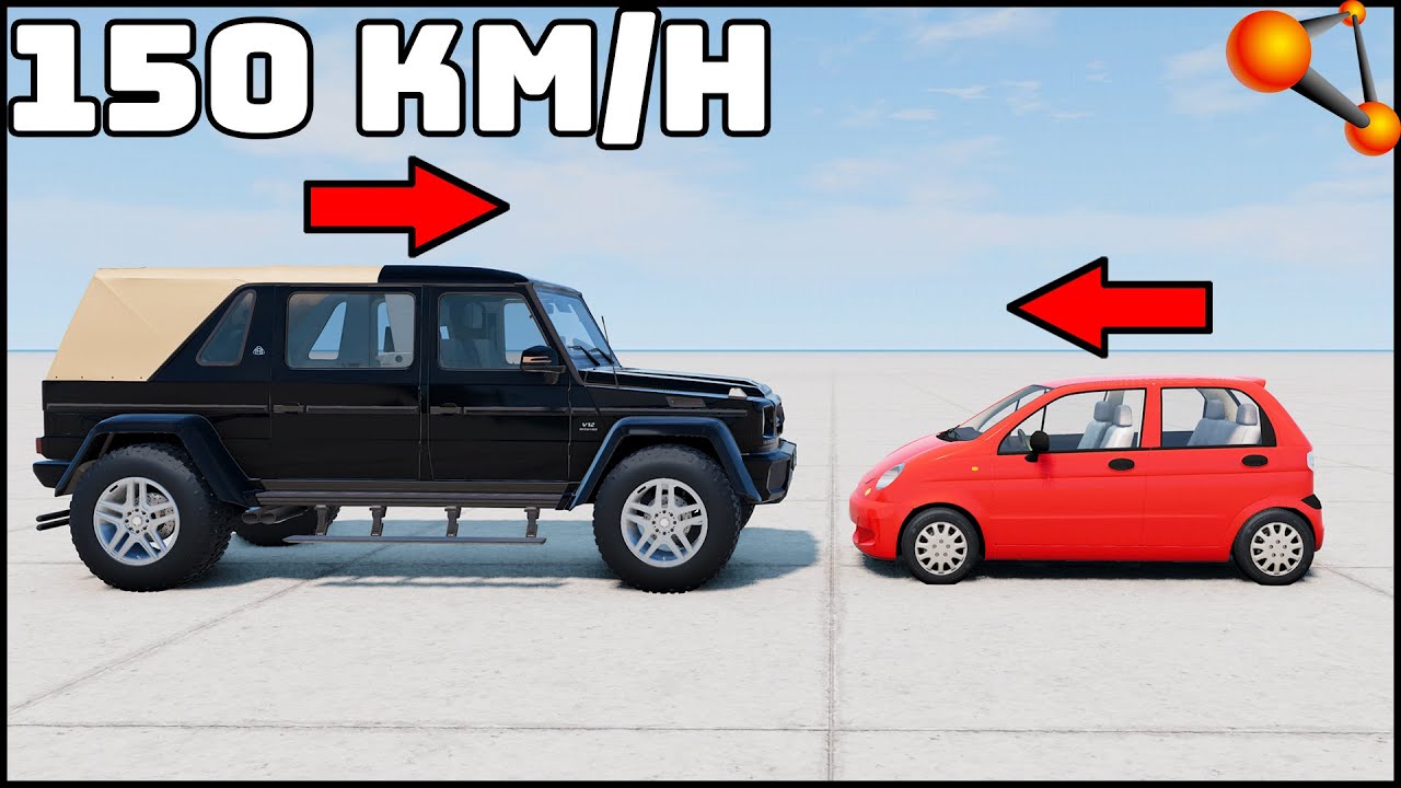 DAEWOO MATIZ vs MayBach G65! 150 Km/H CRASH TEST! - BeamNg Drive - YouTube