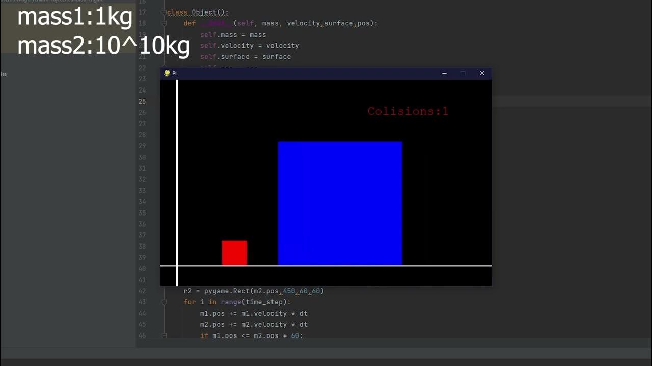 Calculating Pi With Collisions In Pygame Youtube