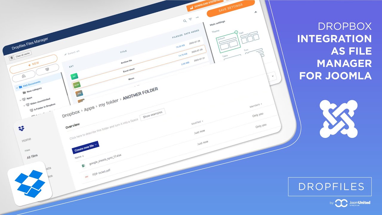 Dropbox integration as File Manager for Joomla - YouTube