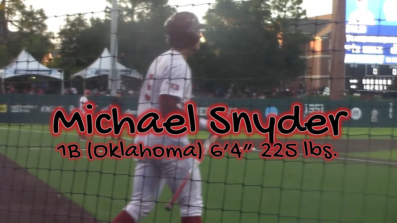 MICHAEL SNYDER - 1B/3B (OKLAHOMA) 2024 MLB Draft Prospect Video Profile ...