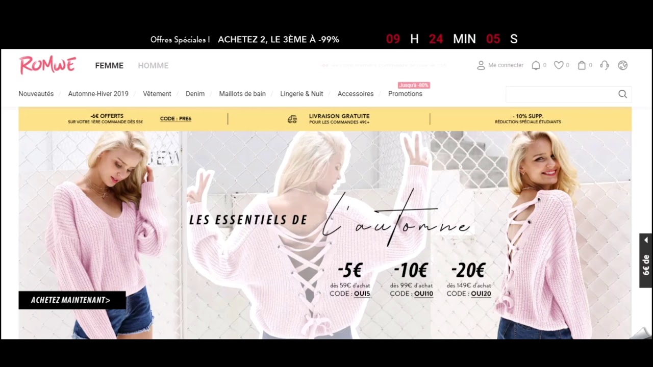Code promo Romwe vérifié en vidéo - YouTube