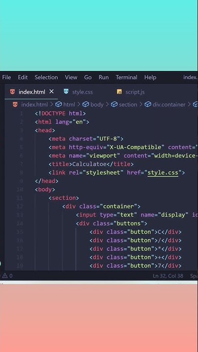 Calculator Program Html Css Javascript Shorts Javascript Viral Codeelse Youtube