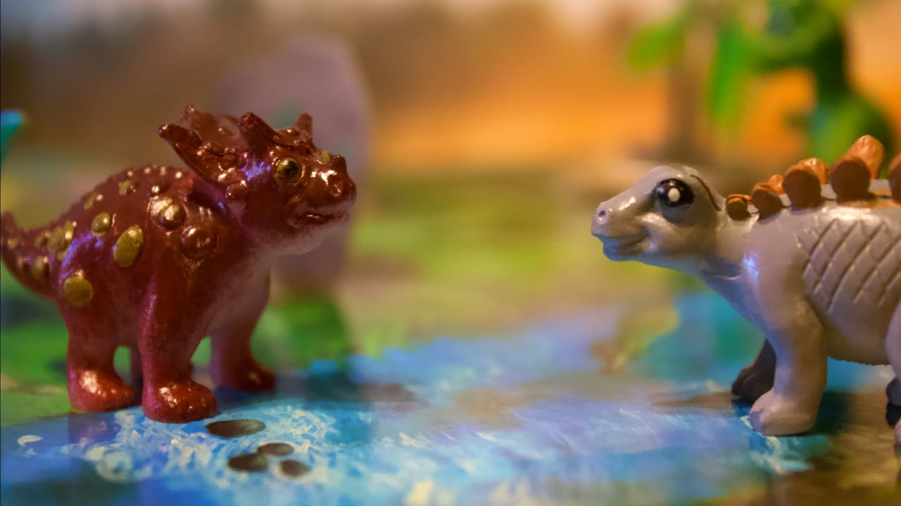 Stop Motion Dinosaurs for Kids - Toy Triceratops Run - YouTube