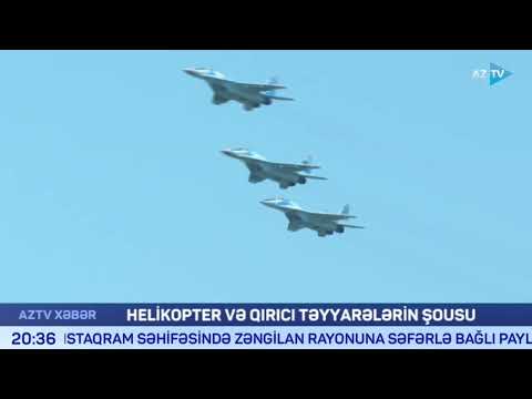 Qırıcı və helikopterlərdən Bakı səmasında möhtəşəm aviaşou - GÖRÜNTÜLƏR