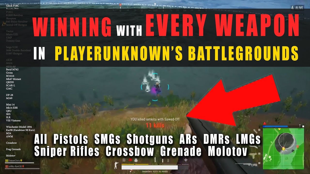 WINNING WITH EVERY SINGLE GUN & CROSSBOW IN PUBG!!! - YouTube