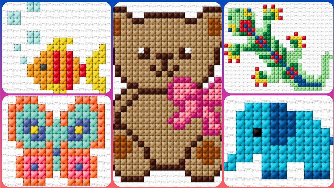 Easy countable pixel cross stitch pattern designs collection for ...