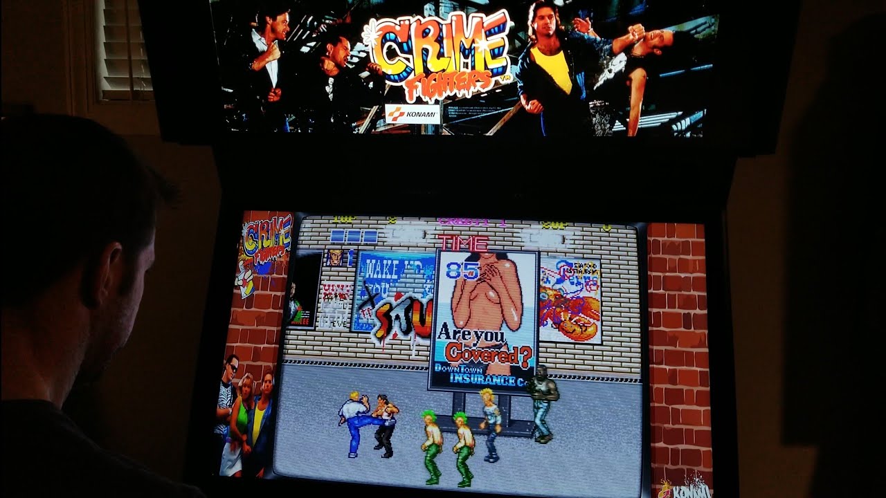Crime Fighters Arcade Cabinet MAME Playthrough w/ Hypermarquee - YouTube