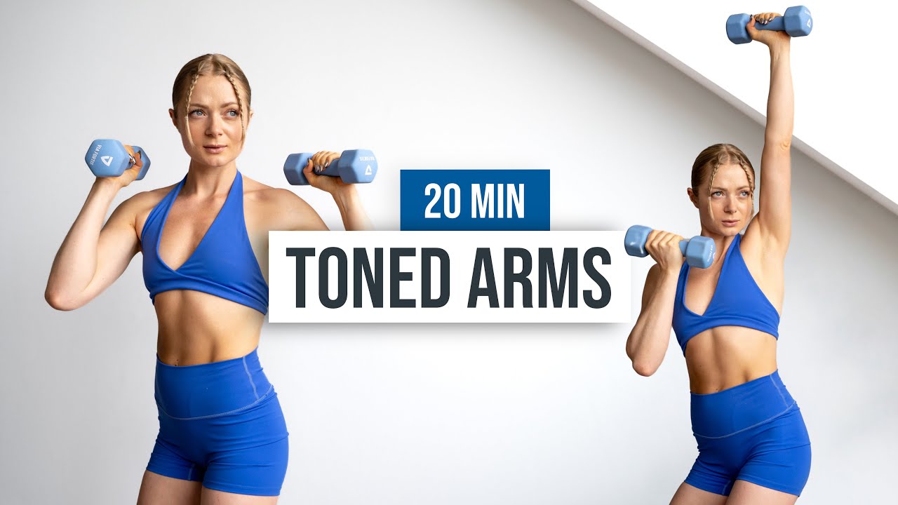 20 MIN TONED ARMS Workout - With Weights | At Home Strength Training ...
