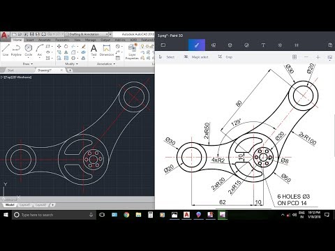 AutocAD 2D Practice Drawing / Exercise 3 / Basic & Advance Tutorial