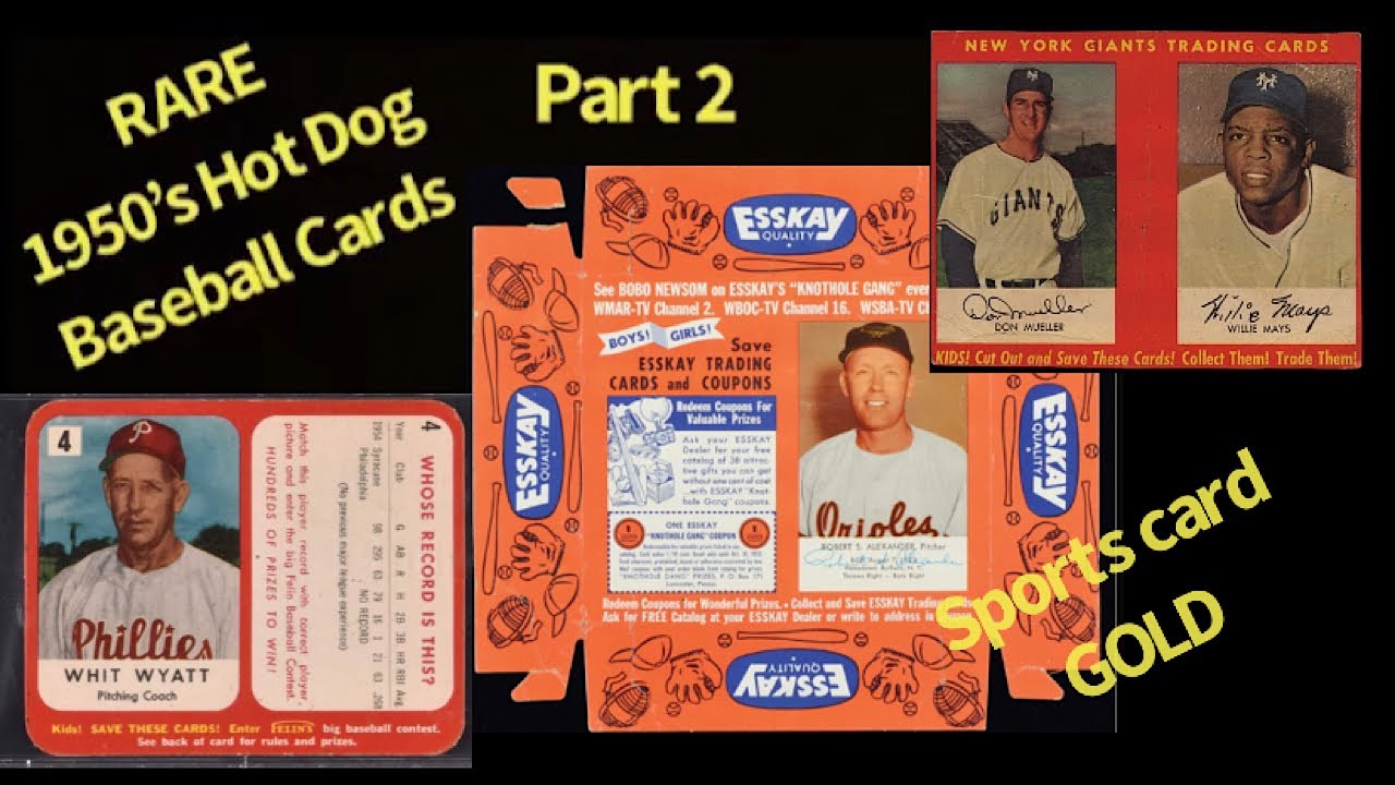 Rare Vintage Baseball Cards- 1950s Hot Dog Issues , Pt 2 - YouTube