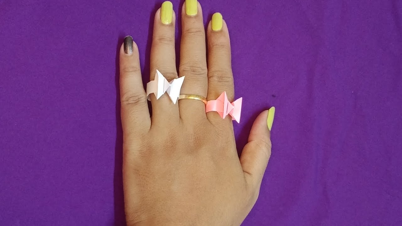Paper folding butterfly ring - YouTube