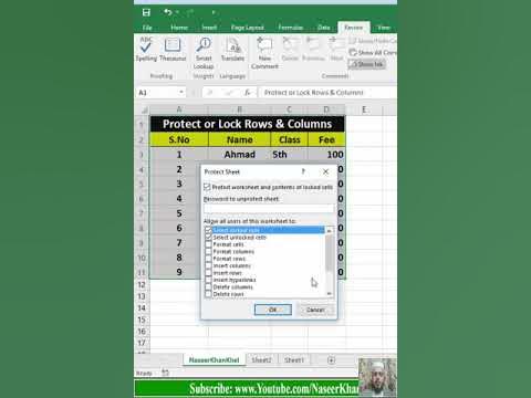 Protect or Lock Rows and Columns in Excel - YouTube