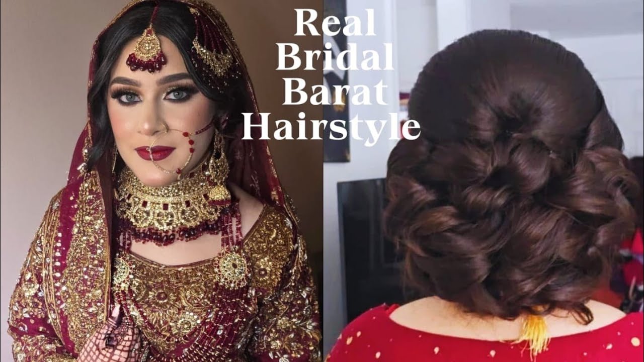 Real Barat Bridal Hairstyle - YouTube