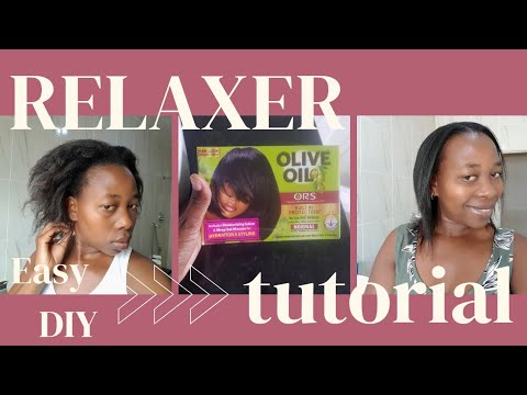 DIY HAIR RELAXER AT HOME ||ORS RELAXER ||OLIVE OIL - YouTube