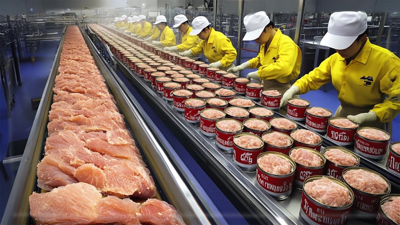 TUNA Canning Process in the Factory from Start to Finish - YouTube