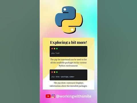 Python pip command | WorkingWithSmile - YouTube