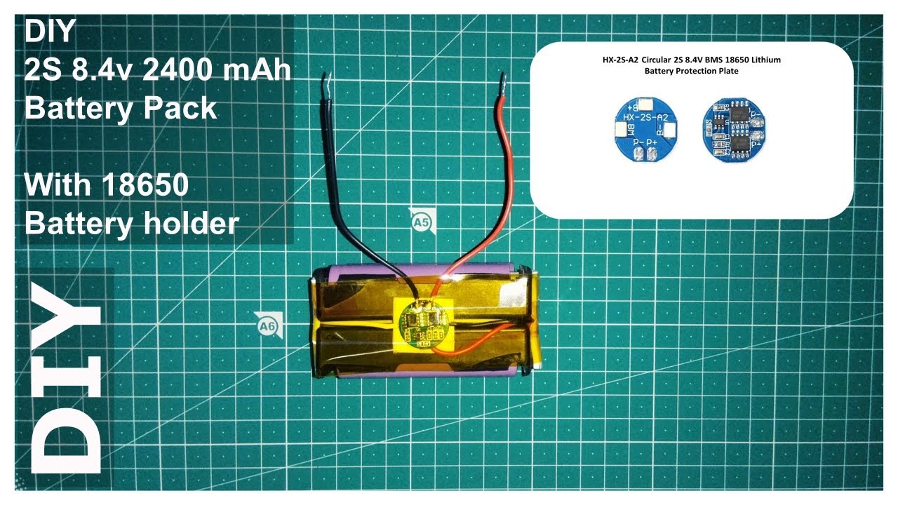 2S Battery Pack with 18650 battery holder - YouTube