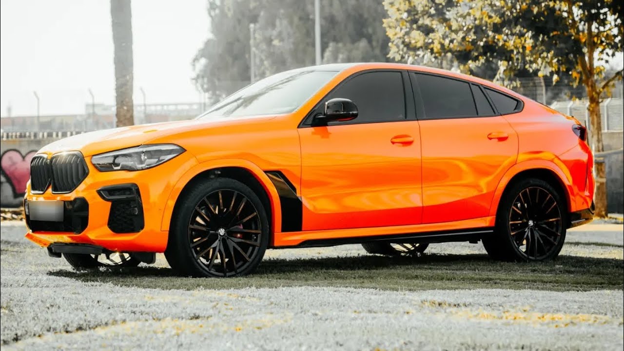 bmw X6 orange hexis hx20165b wrap - YouTube