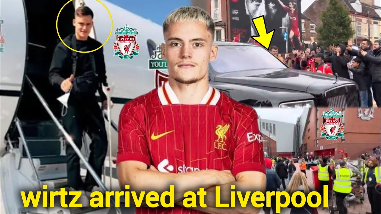 Florian wirtz has arrived at Liverpool and welcome by the fans ...