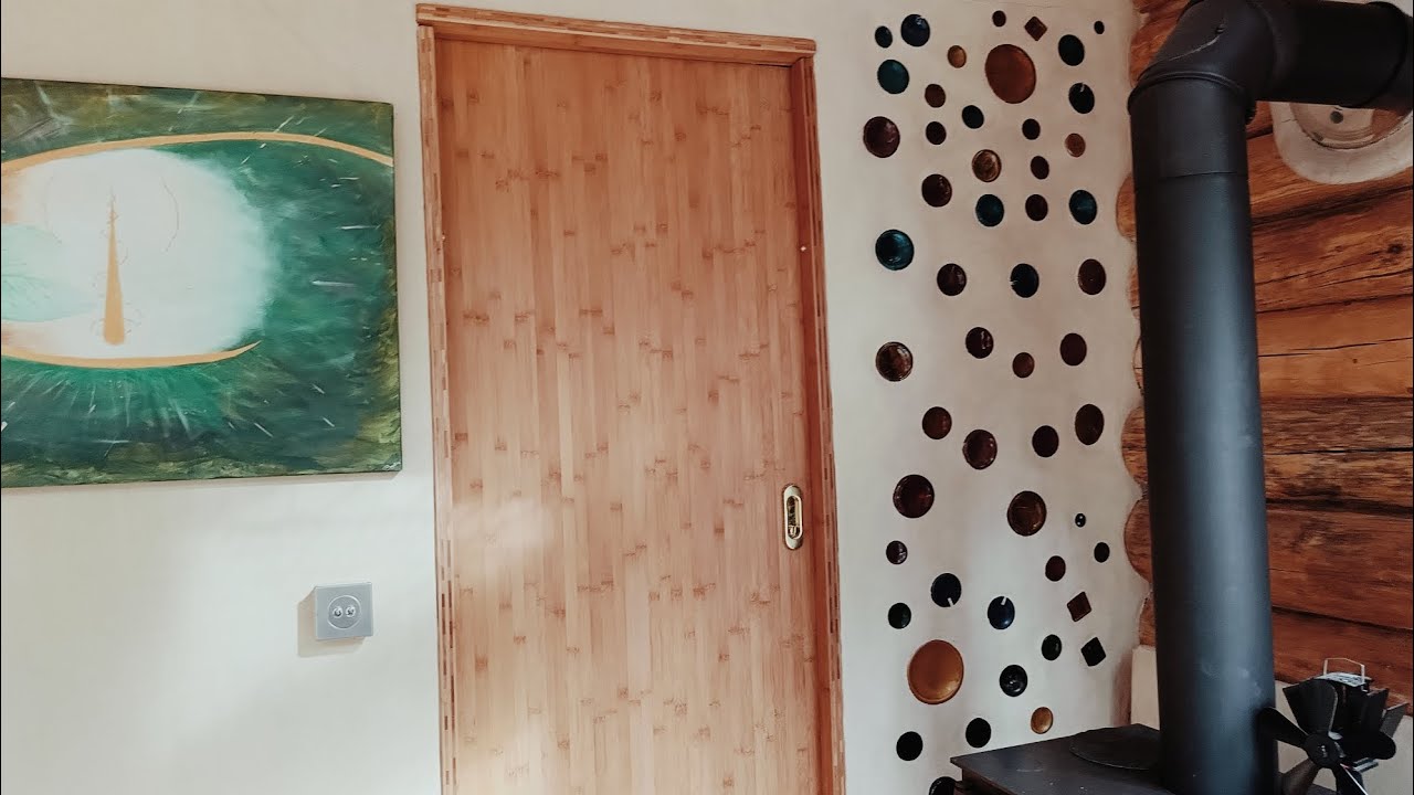 Making a bamboo sliding door from kitchen counter top - YouTube