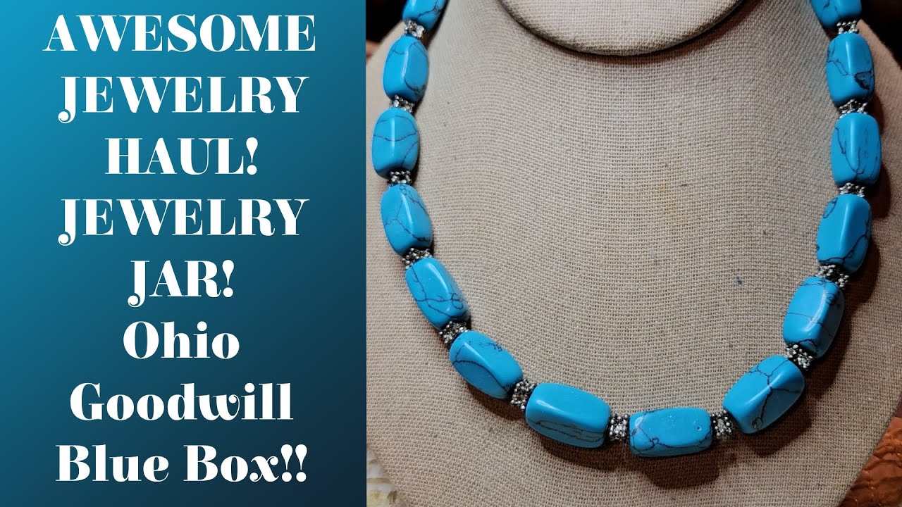 AWESOME JEWELRY HAUL! JEWELRY JAR! Ohio Goodwill Blue Box!! - YouTube