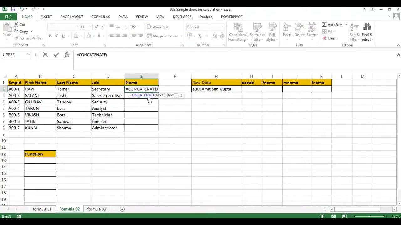 Joining The Multiple Cell Data Into One Cell Concatenate Function Joining The Multiple Cell Data Into One Cell Concatenate Function