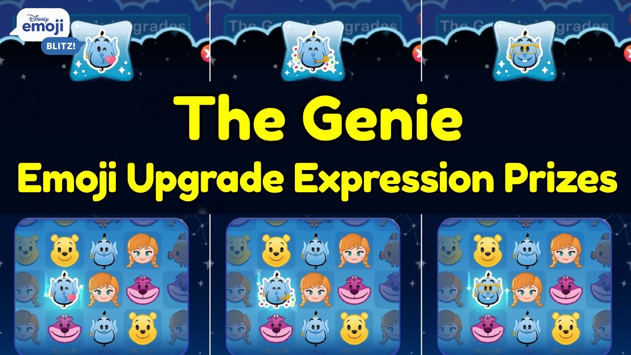 Genie Emoji Upgrade Expression Prizes - Disney Emoji Blitz - YouTube