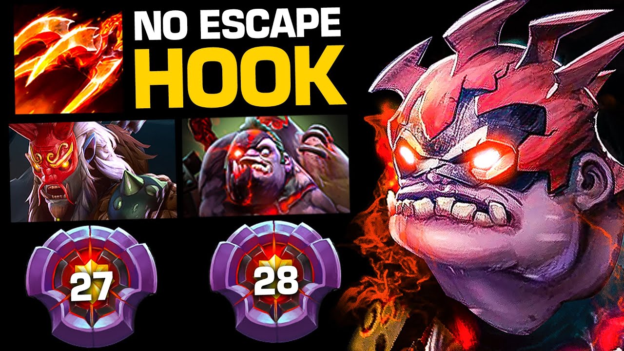 When 2 Master Tier Heroes Duo Lane !!! Insane No Escape Hook By Pudge ...