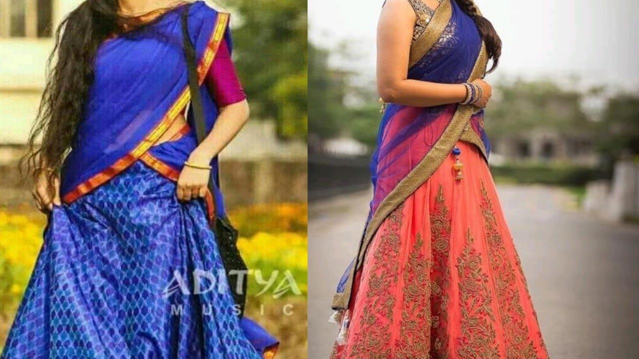 Latest party wear half sarees part 4 ll Trendy party wear half saree ...